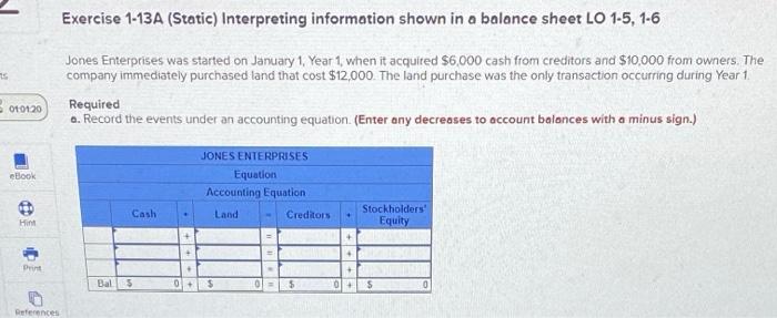 Solved Exercise 1-13A (Static) Interpreting information | Chegg.com