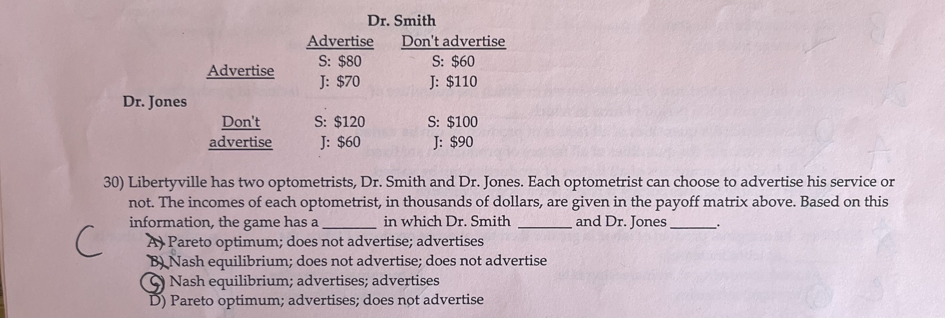 Solved Dr. ﻿SmithLibertyville has two optometrists, Dr. | Chegg.com
