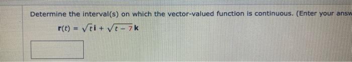 Solved Determine the interval(s) on which the vector-valued | Chegg.com