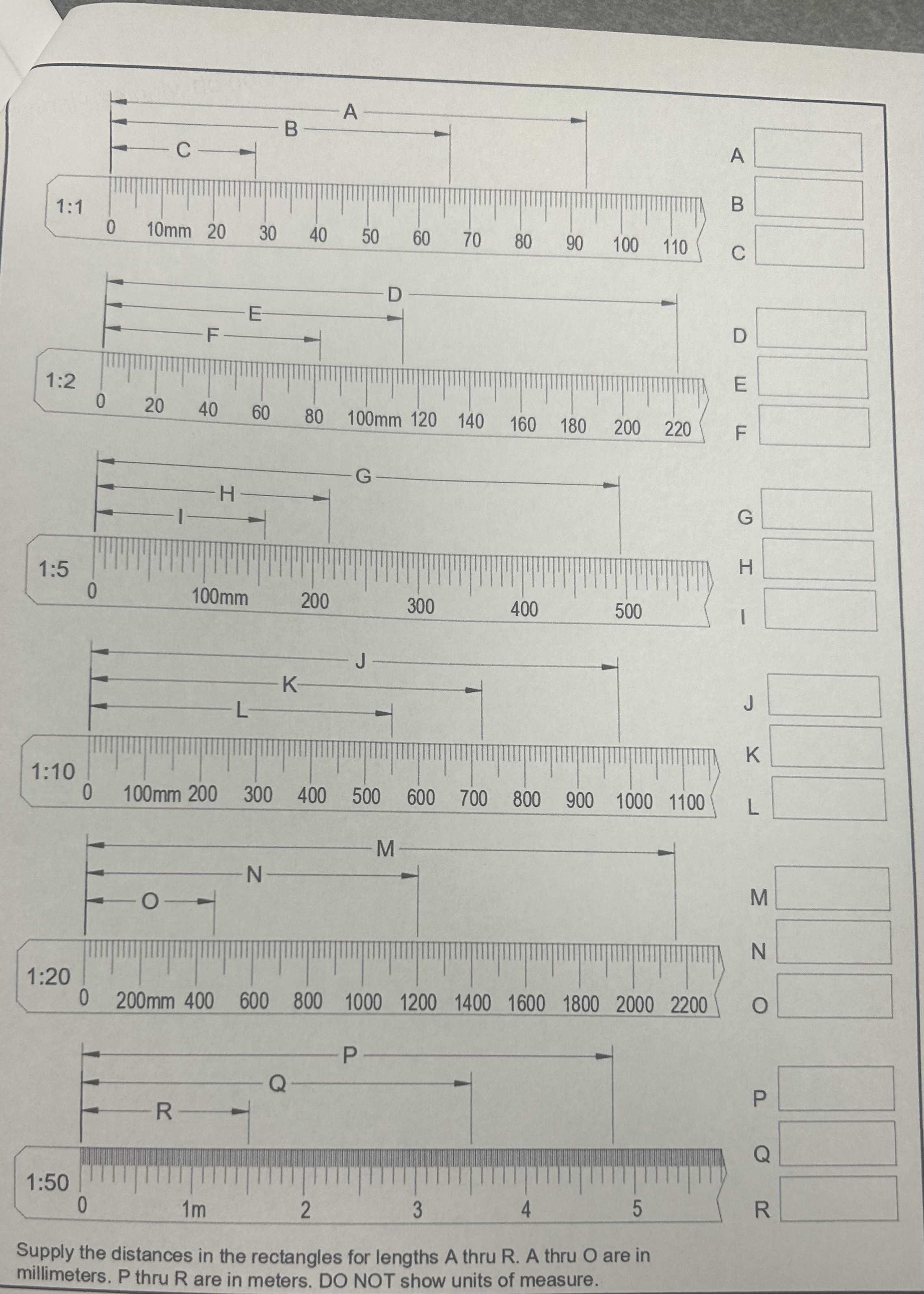 Solved Supply the distances in the rectangles for lengths \( | Chegg.com