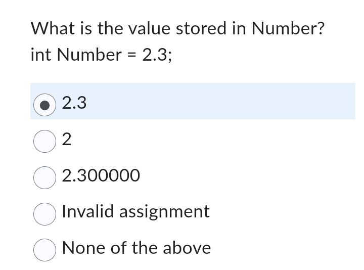 Solved What is the value stored in Number?int Number | Chegg.com