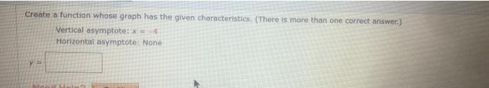 Solved Create a function whose graph has the given | Chegg.com