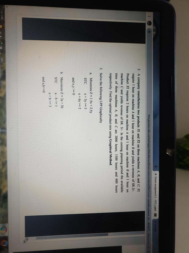 Solved + x Home assignment 1 - 473_3 x Google | Chegg.com