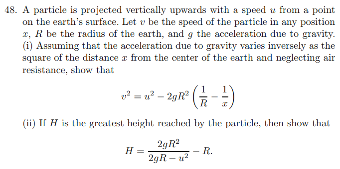 Solved A particle is projected vertically upwards with a | Chegg.com