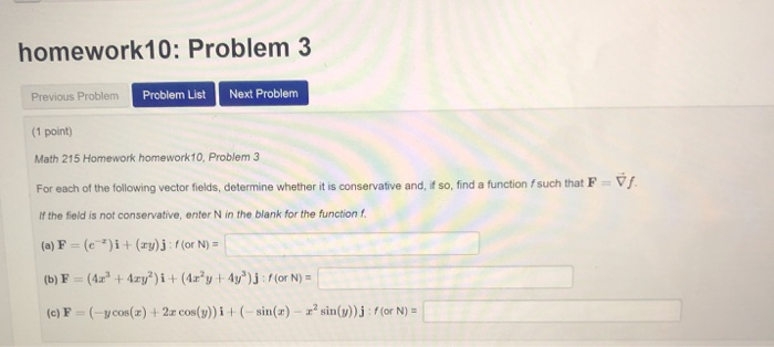 Solved Homework 10 Problem 3 Previous Problem Problem List 5368