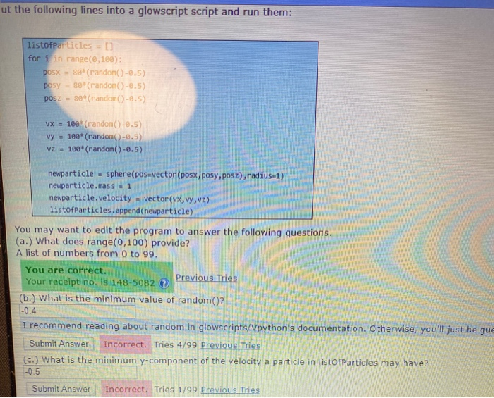 Solved Ut The Following Lines Into A Glowscript Script And 8693