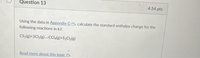 Solved Using the data in Appendix GB, calculate the standard | Chegg.com