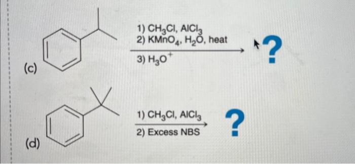 Solved 2) Excess NBS 1) CH3Cl,AlCl3 | Chegg.com