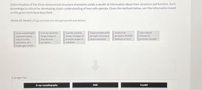 Solved Determination of the three-dimensional structure of | Chegg.com