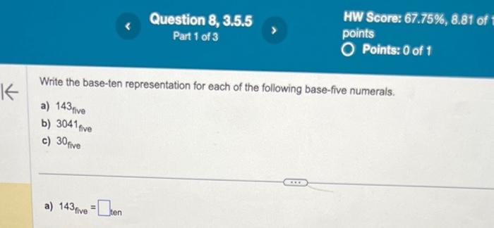 Solved Write the base-ten representation for each of the | Chegg.com