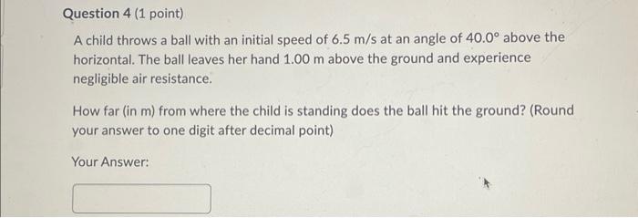 Solved A child throws a ball with an initial speed of 6.5 | Chegg.com