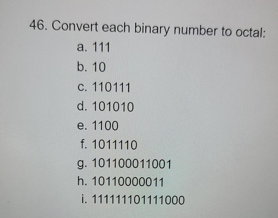 Solved 44. Convert each decimal number to octal by repeated | Chegg.com
