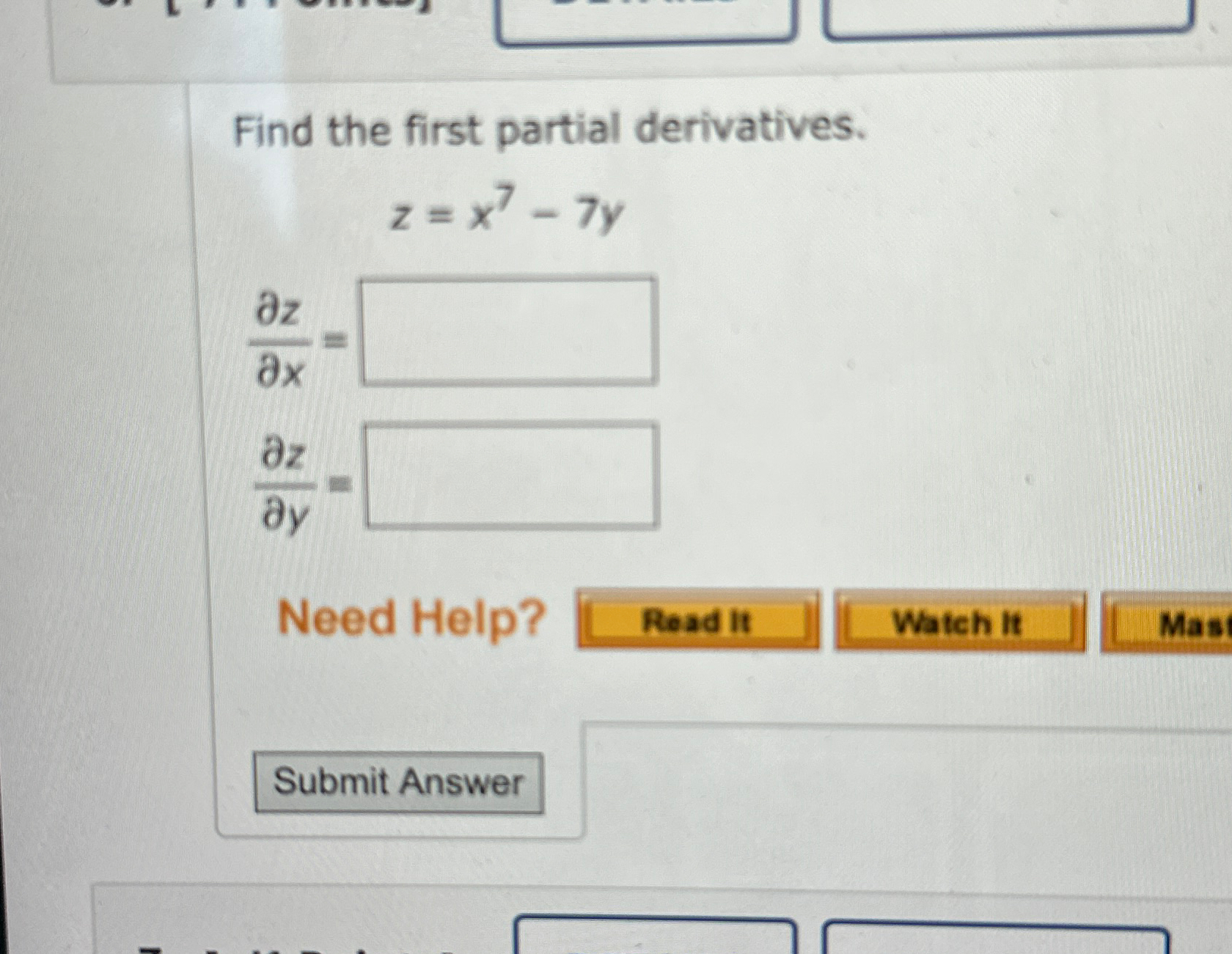 Solved Find the first partial | Chegg.com
