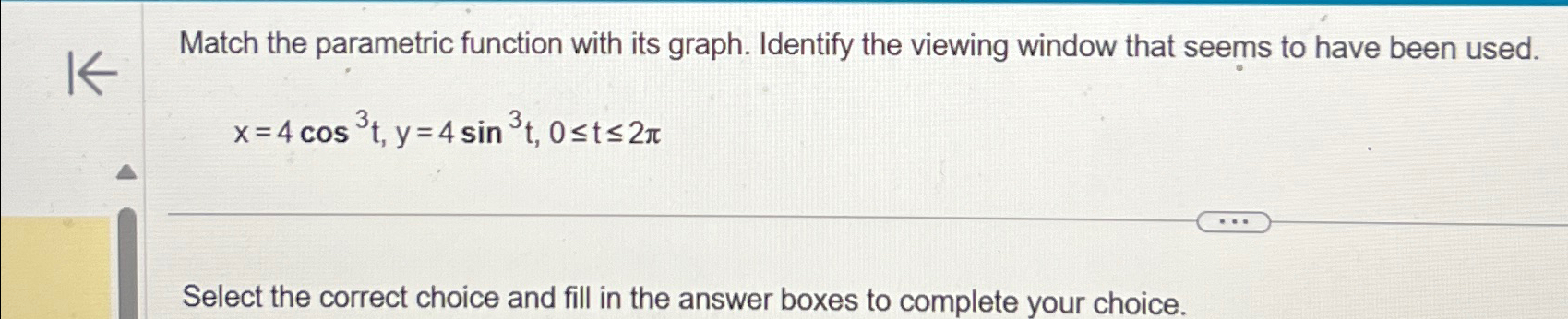 Match the parametric function with its graph. | Chegg.com