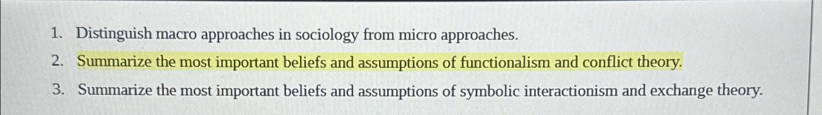 Solved Distinguish macro approaches in sociology from micro | Chegg.com