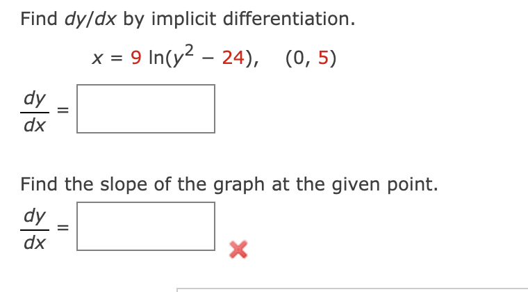 Solved Find dydx ﻿by implicit | Chegg.com