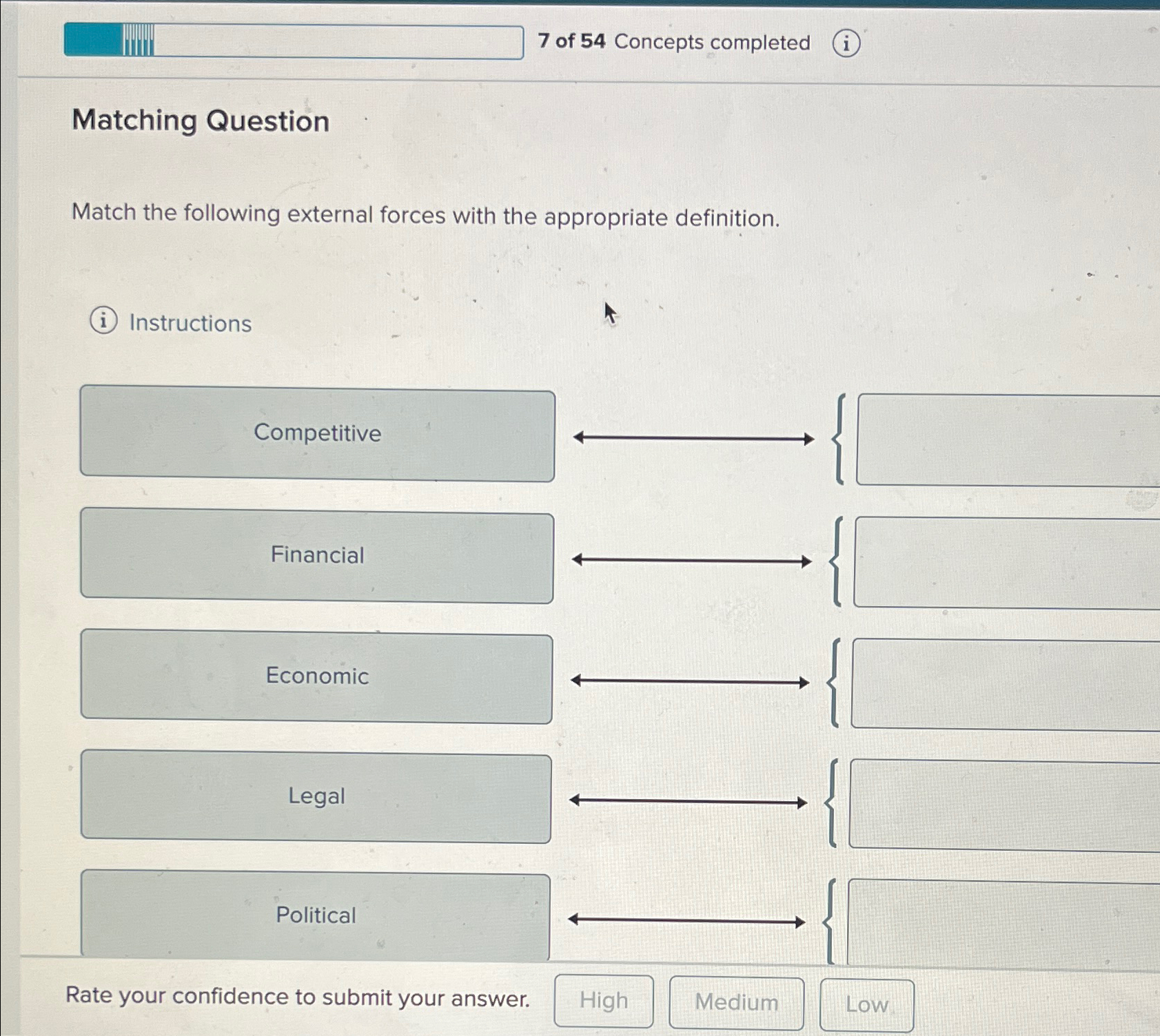 Solved 7 ﻿of 54 ﻿Concepts completed(i)Matching QuestionMatch | Chegg.com