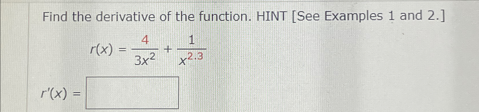 Solved Find the derivative of the function. HINT [See | Chegg.com