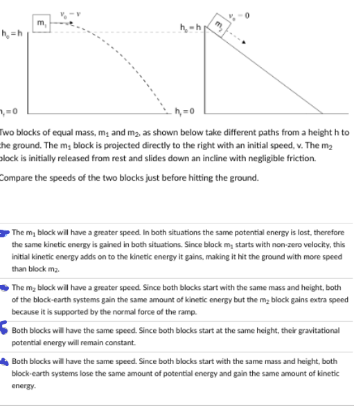 Solved Two blocks of equal mass, \( ﻿m_{1} \) ﻿and \( | Chegg.com