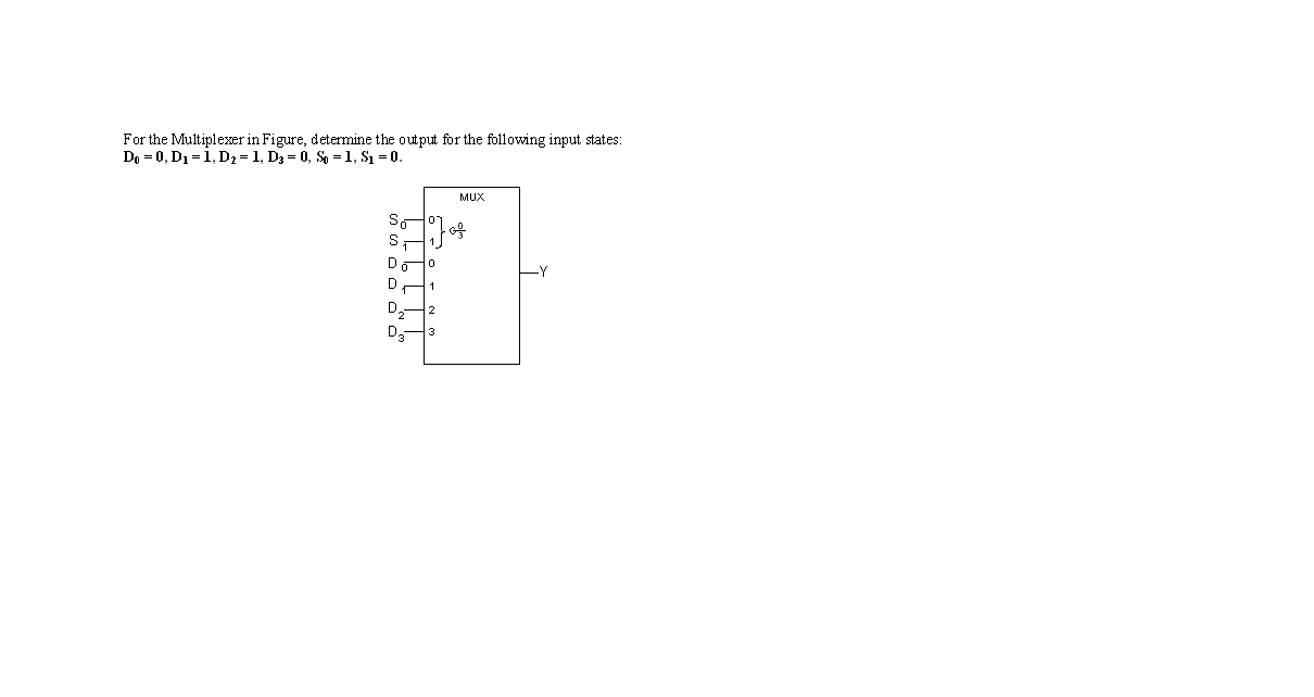 Solved For the Multiplexer in Figure, determine the output | Chegg.com