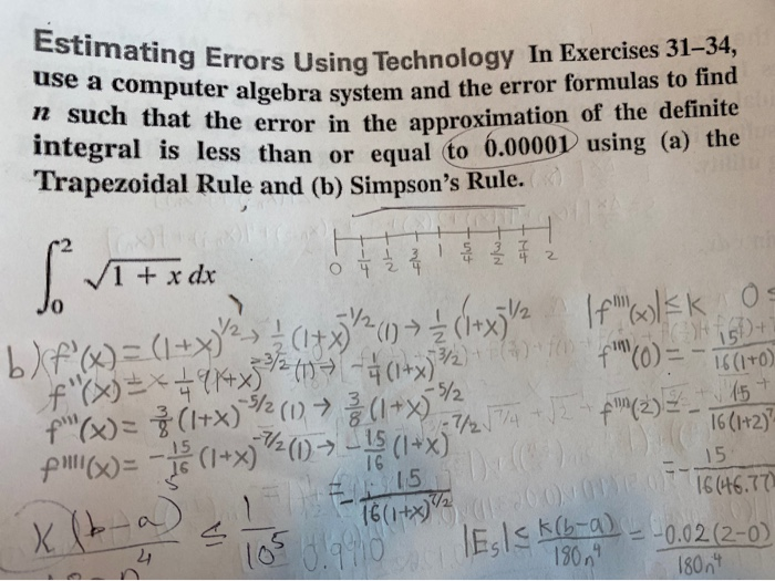 Solved Estimating Errors Using Technology In Exercises | Chegg.com