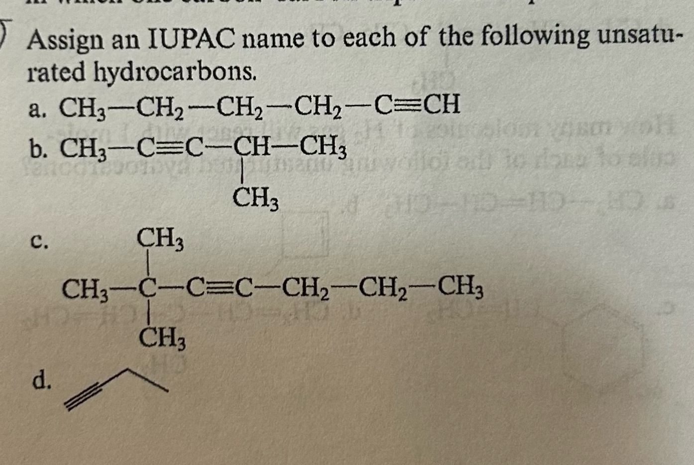Solved Assign an IUPAC name to each of the following | Chegg.com