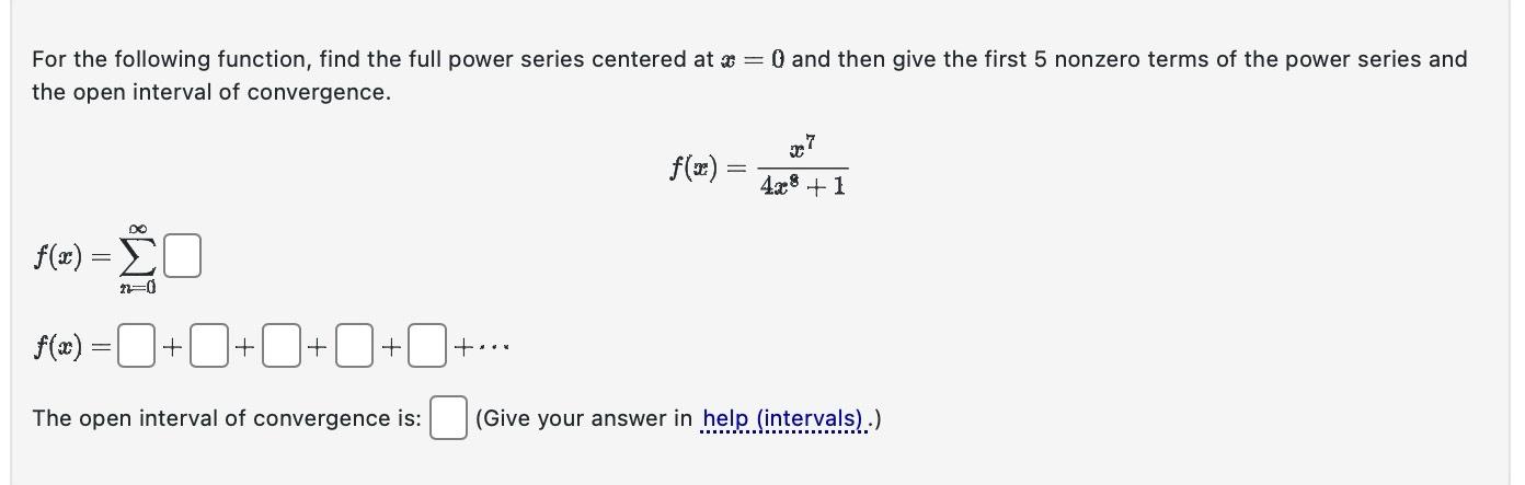 Solved For the following function, find the full power | Chegg.com