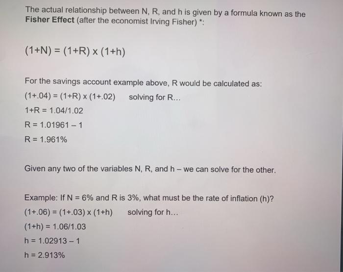 Solved Solve for the missing value using the Fisher Effect | Chegg.com