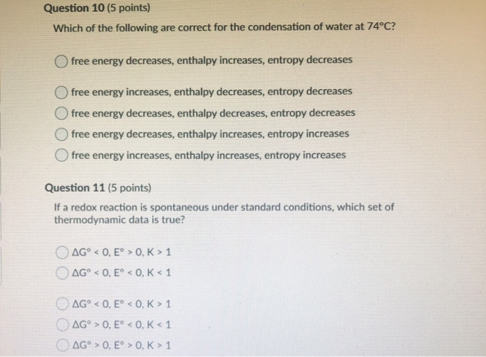 Solved Question 10 (5 points) Which of the following are | Chegg.com