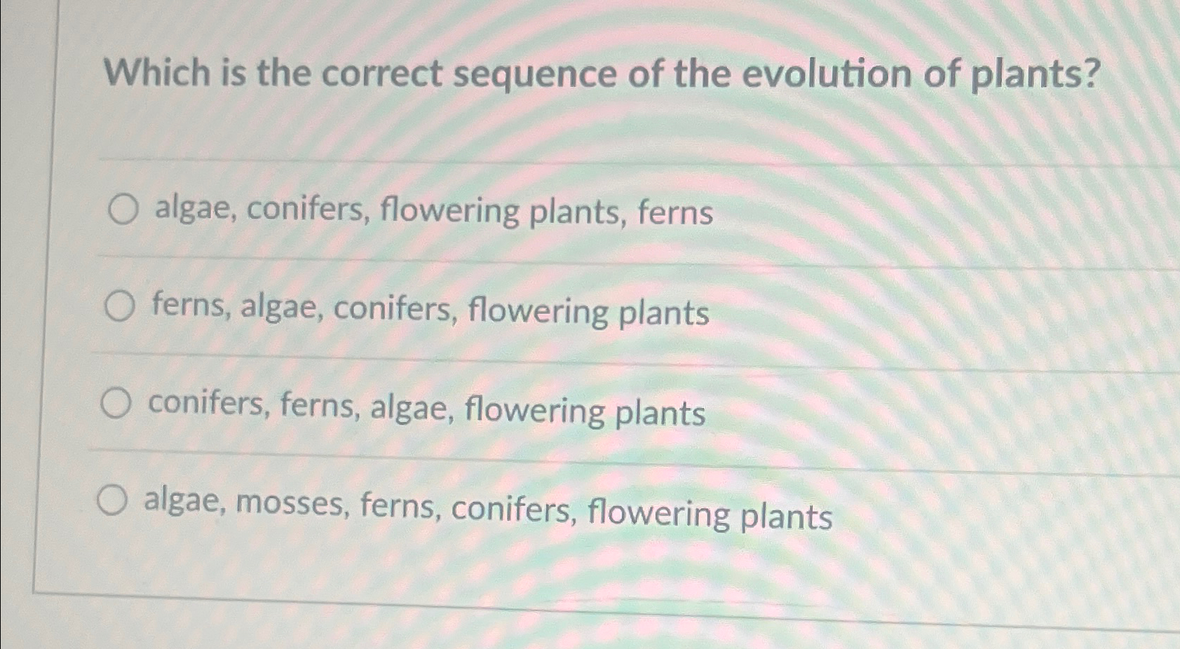 Solved Which is the correct sequence of the evolution of | Chegg.com