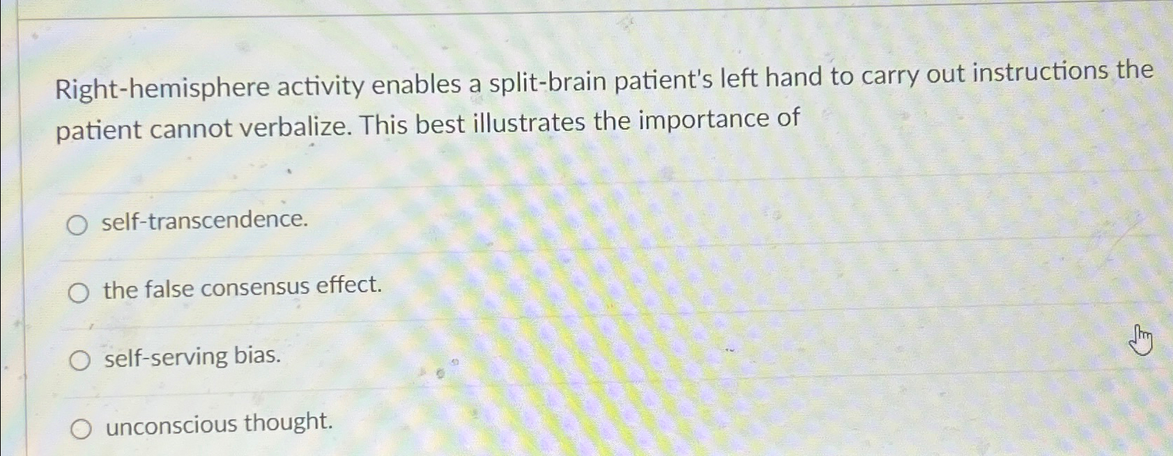 Solved Right-hemisphere activity enables a split-brain | Chegg.com