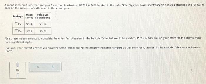 Solved A robot spacecraft returned samples from the | Chegg.com
