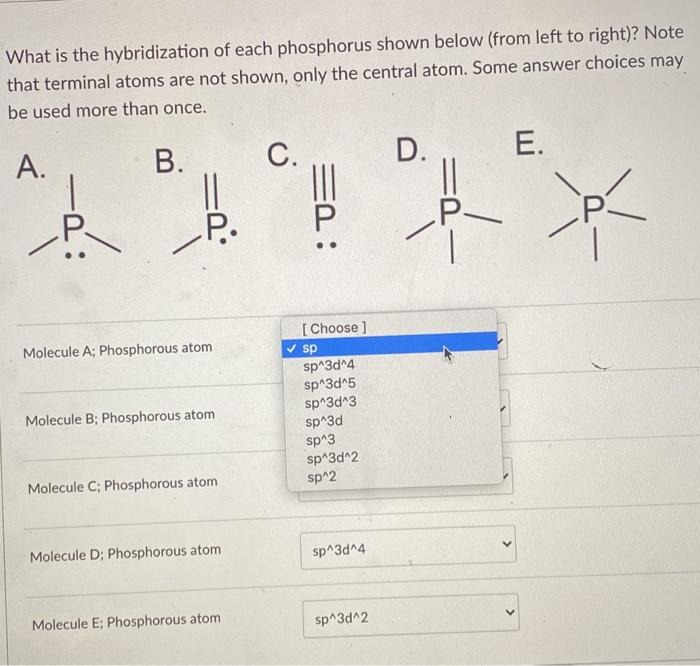 Solved What is the hybridization of each phosphorus shown | Chegg.com