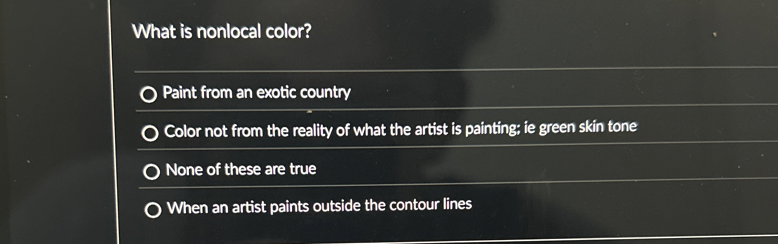 Solved What is nonlocal color?Paint from an exotic | Chegg.com