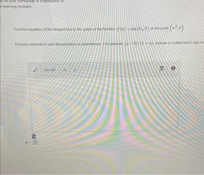 Solved e leaming modules Find the equation of the tangent | Chegg.com