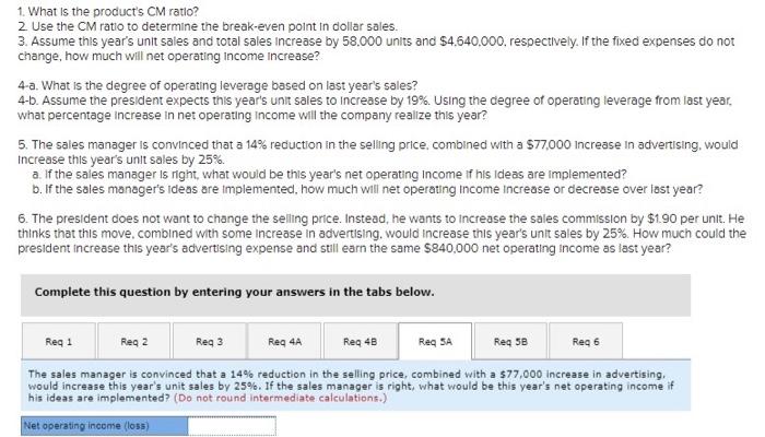 Solved managerial accounting. need 5a, 5b, and 6. given for | Chegg.com