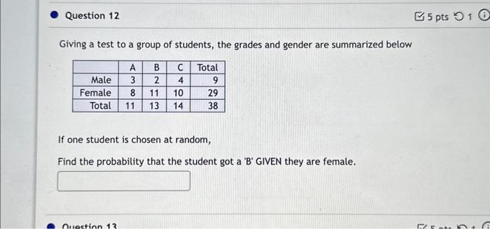 Solved Giving a test to a group of students, the grades and | Chegg.com