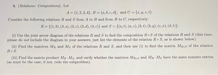 Solved 3. (Relations: Compositions). Let | Chegg.com