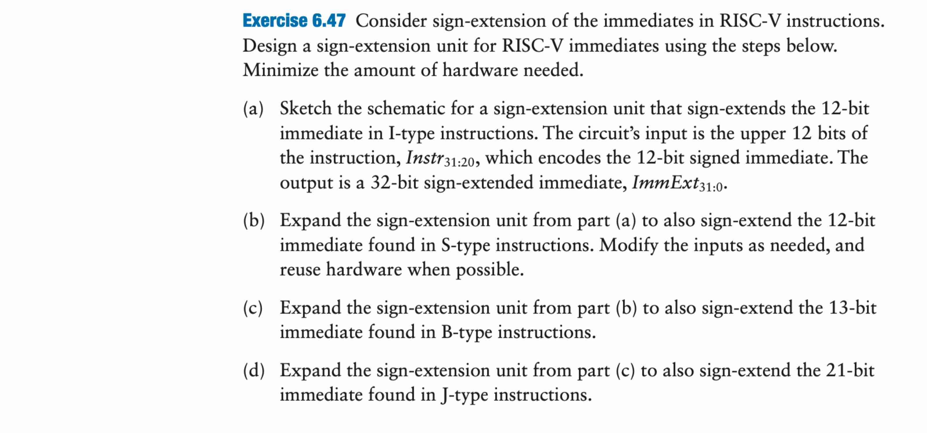 Solved Consider sign-extension of the immediates in RISC-V | Chegg.com