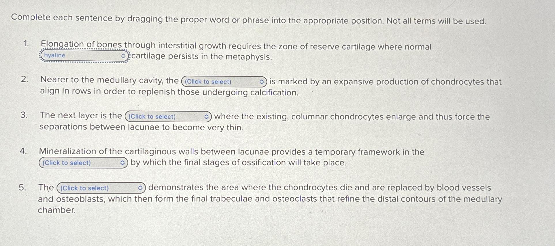 Solved Complete each sentence by dragging the proper word or | Chegg.com