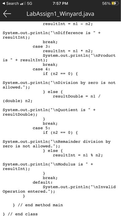 Solved Using a working version of lab assignment 1 perform a | Chegg.com