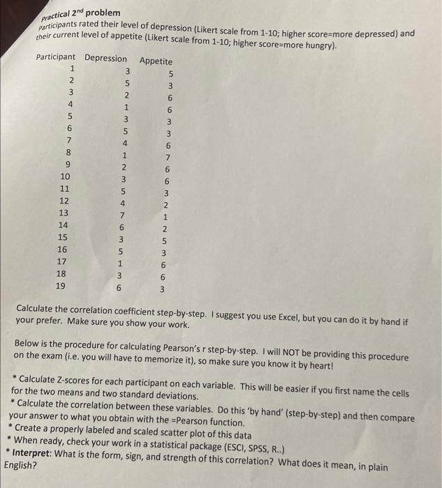Solved practical 2nd problem participants rated their level | Chegg.com