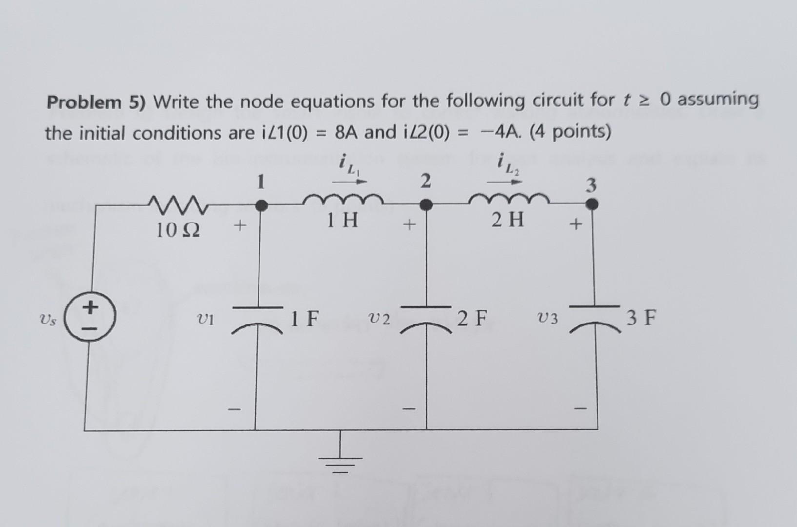 Solved Problem 5) Write the node equations for the following | Chegg.com