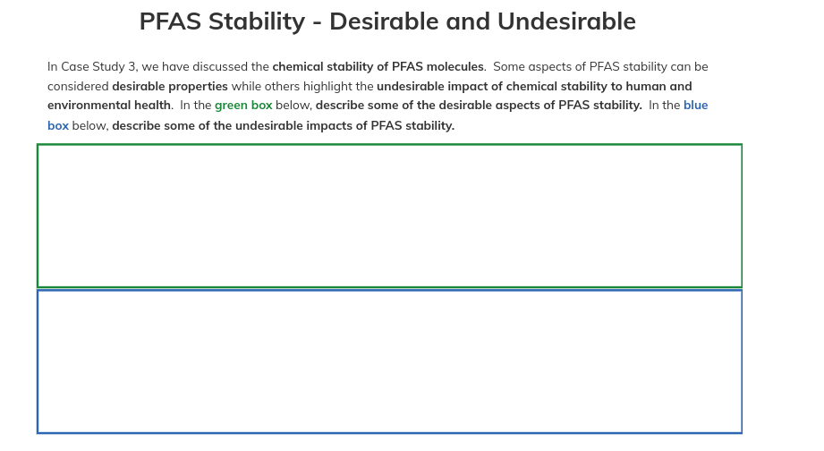 Solved PFAS Stability - ﻿Desirable and UndesirableIn Case | Chegg.com