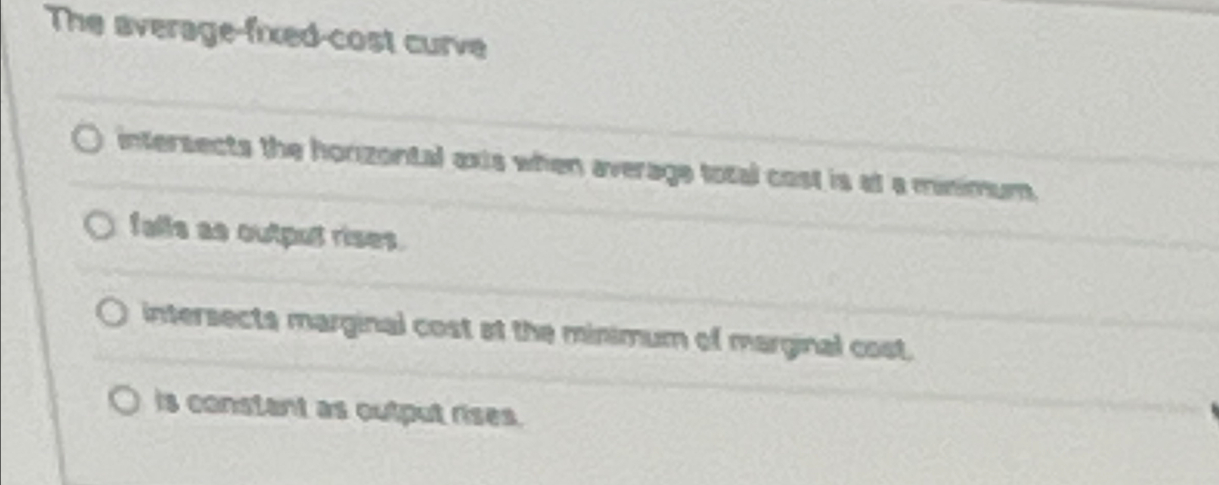 Solved The averoge-fixed-cost curvetalls as outpes | Chegg.com