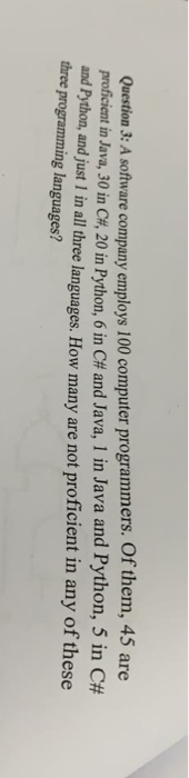 Solved Question 3: A software company employs 100 computer | Chegg.com