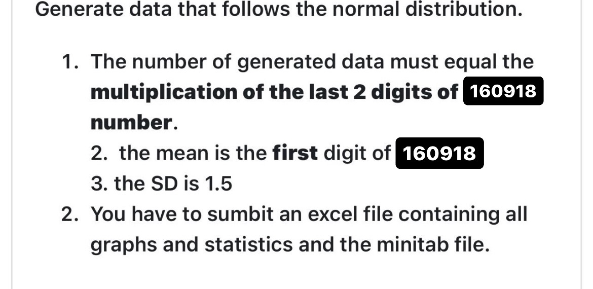 Generate data that follows the normal | Chegg.com