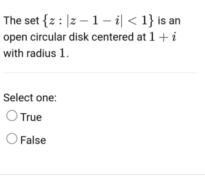 Solved The set {z:|z-1-i|