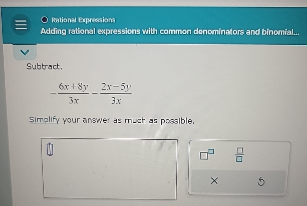 Solved Rational ExpressionsAdding rational expressions with | Chegg.com