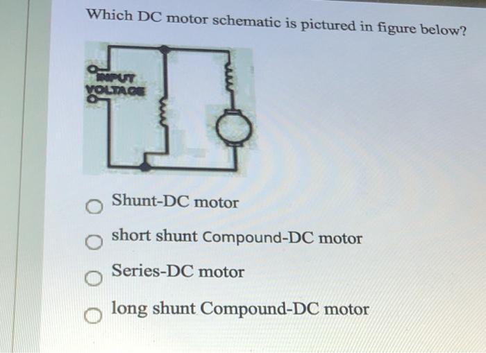 Solved Which DC motor schematic is pictured in figure below? | Chegg.com